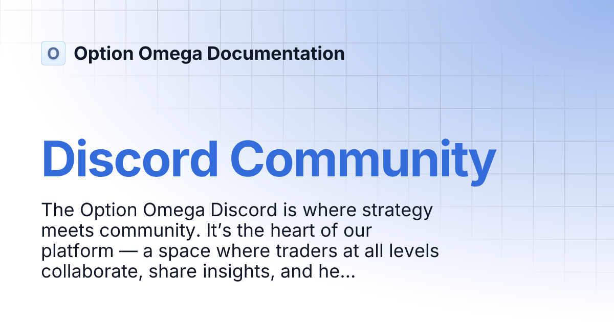 Discord Community | Option Omega Documentation