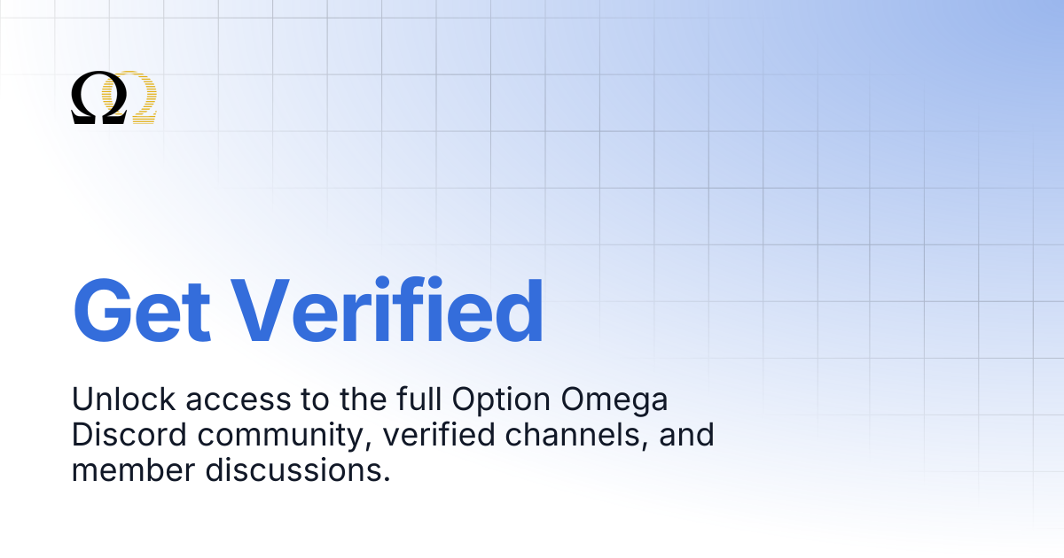 Get Verified | Option Omega Documentation